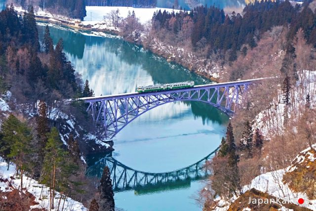 [รีวิว] จุดชมวิวรถไฟ Tadami Line ณ Tadami River First Bridge Viewpoint